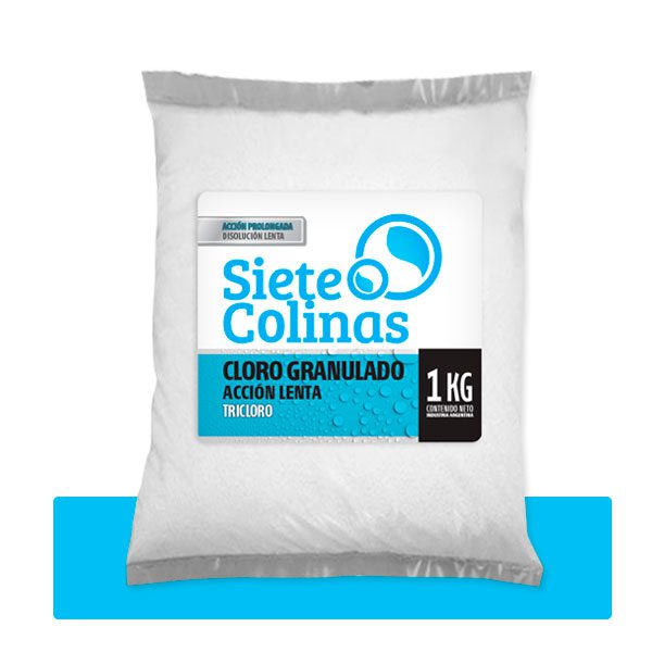 Cloro Granulado de Acción Lenta 1kg - Siete Colinas